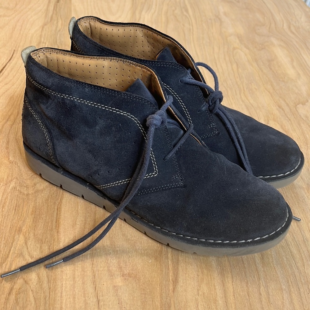 Clarks Ankle Blue Suede Leather Lace Up Size 9.5 - Gem